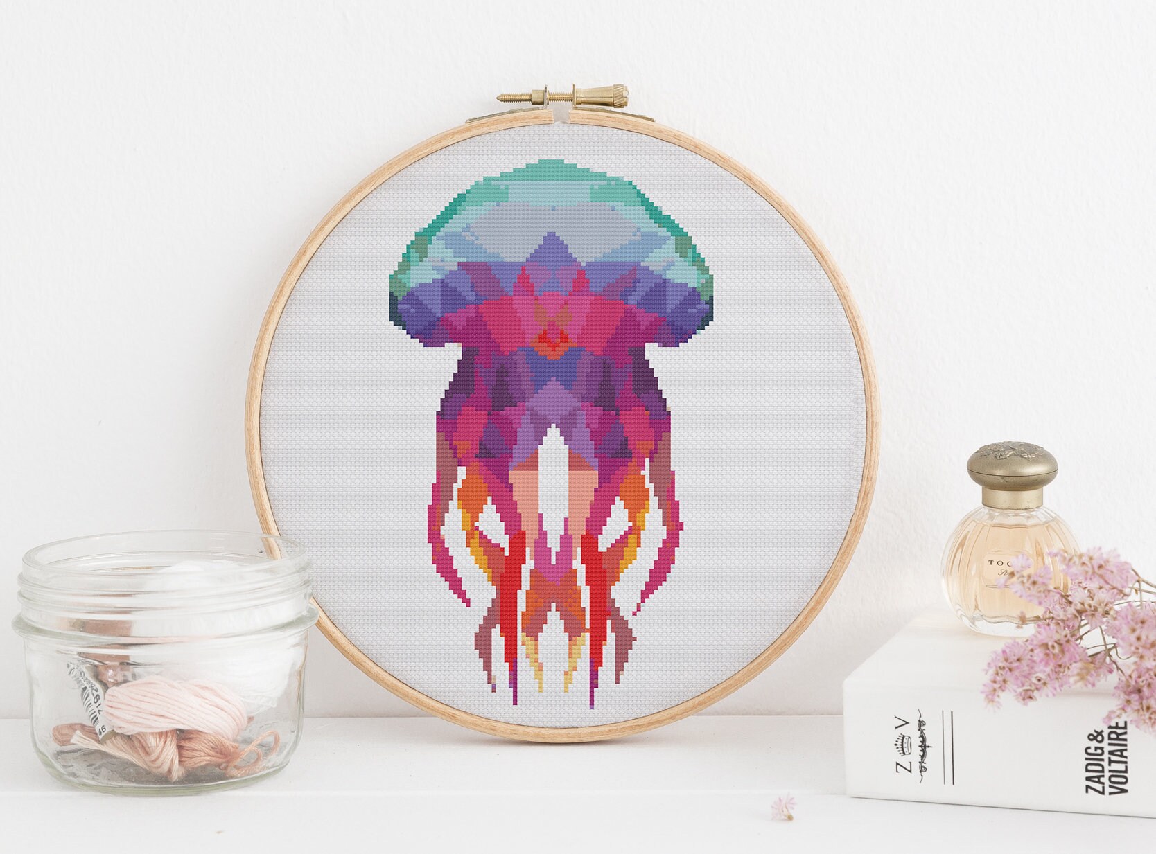 Jellyfish Geometric Cross Stitch Pattern PDF - Etsy