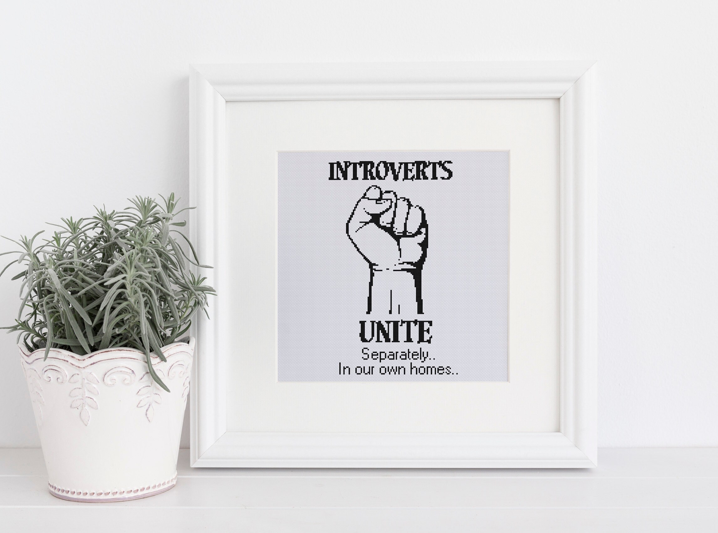 Introverts unite separately in your own homes xstitch cross | Etsy