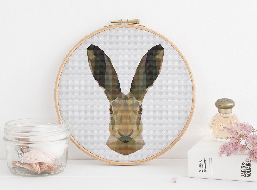 Hare Geometric Cross Stitch Pattern PDF Rabbit Bunny - Etsy UK