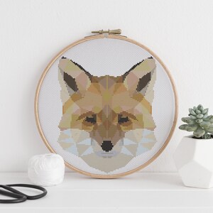 Fox Face Geometric Cross Stitch Pattern PDF - Etsy
