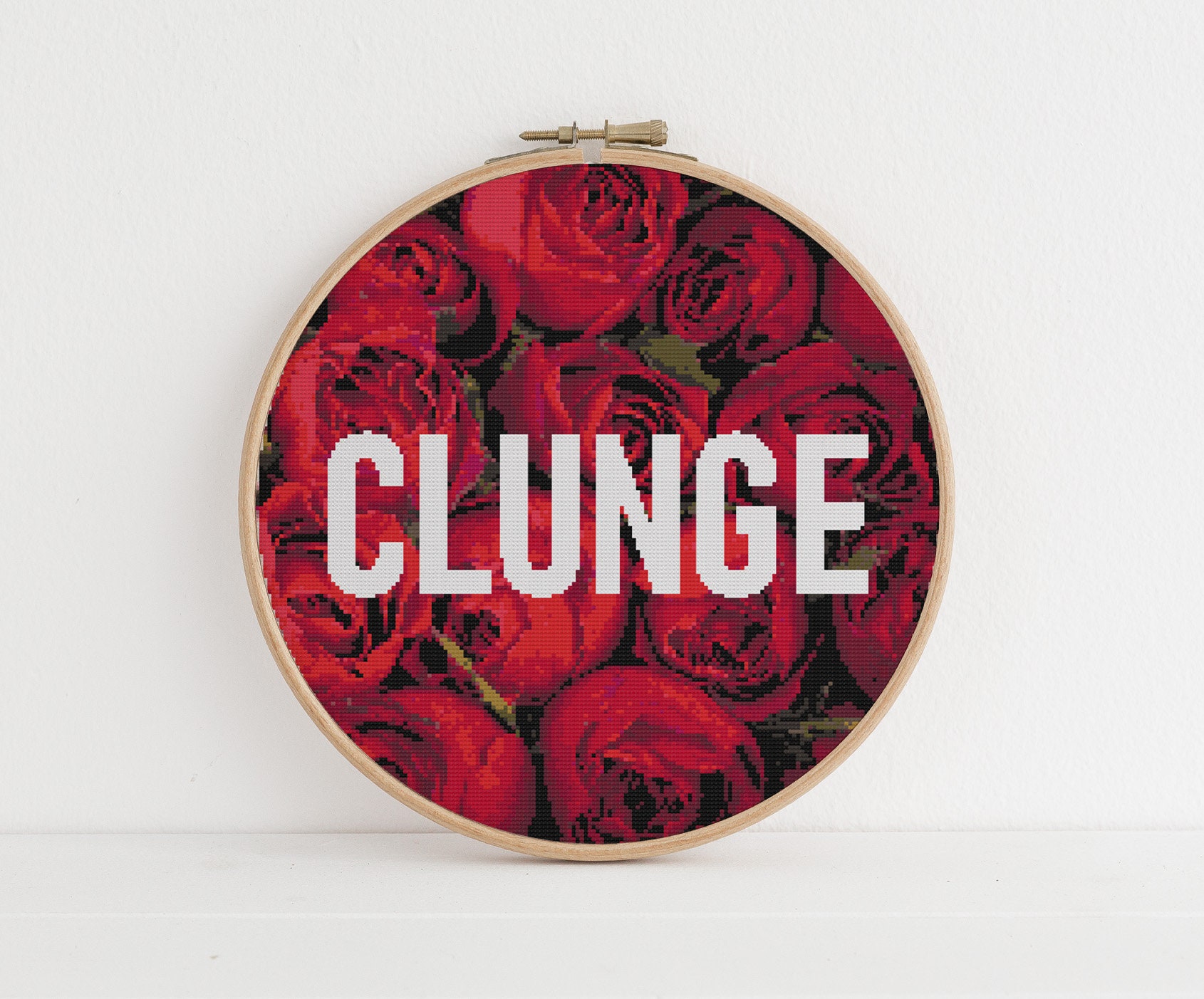 Clunge on roses funny Sarcastic Cross counted stitch xstitch | Etsy