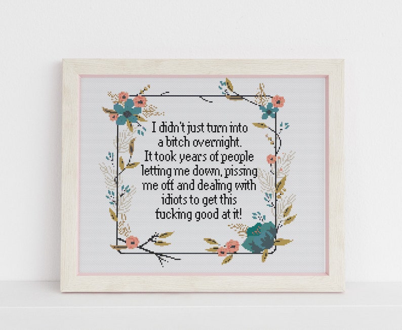 I Didnt Just Turn Into A Bitch Overnight Xstitch Cross Stitch Etsy