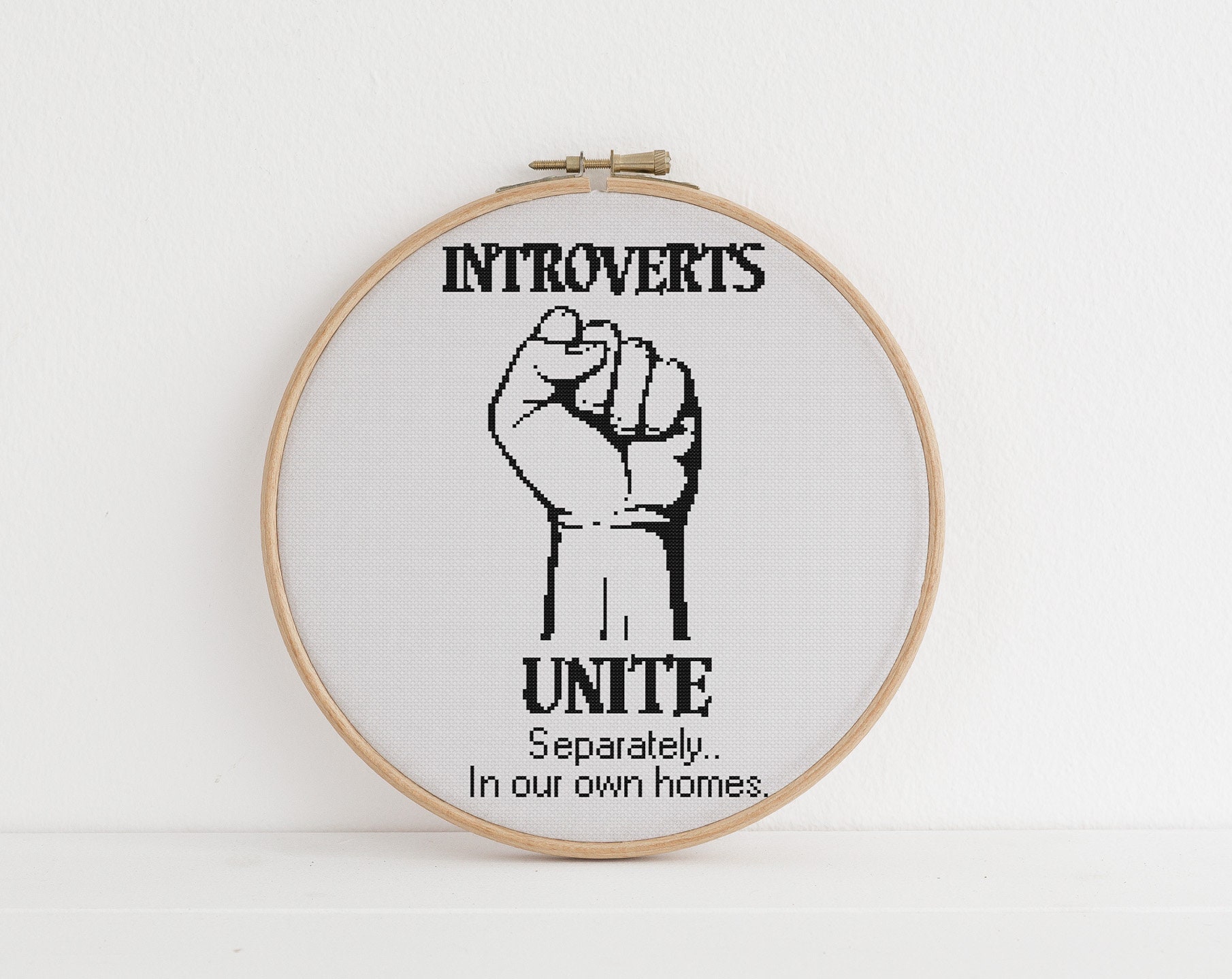 Introverts Unite Separately in Your Own Homes Xstitch Cross | Etsy