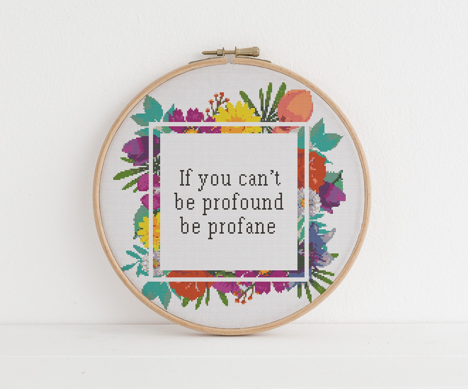 If You Cant Be Profound. Be Profane Xstitch Cross Stitch | Etsy