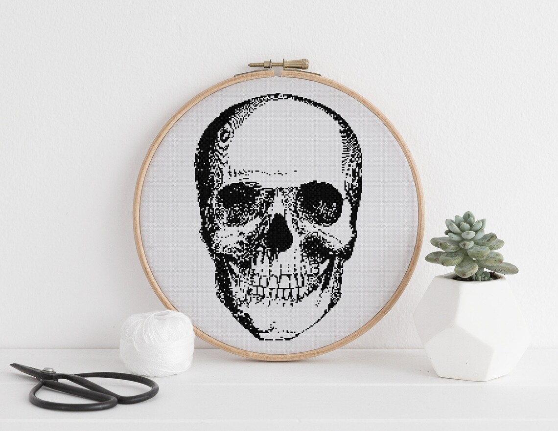 Front Skull Cross Stitch Pattern Counted X Stitch Anatomy - Etsy