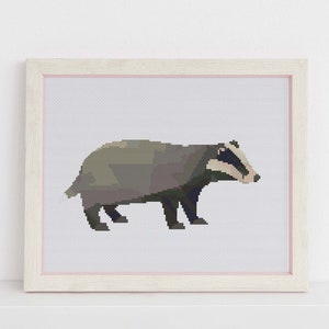 Badger Polygonal Geometric Cross Stitch Pattern PDF - Etsy
