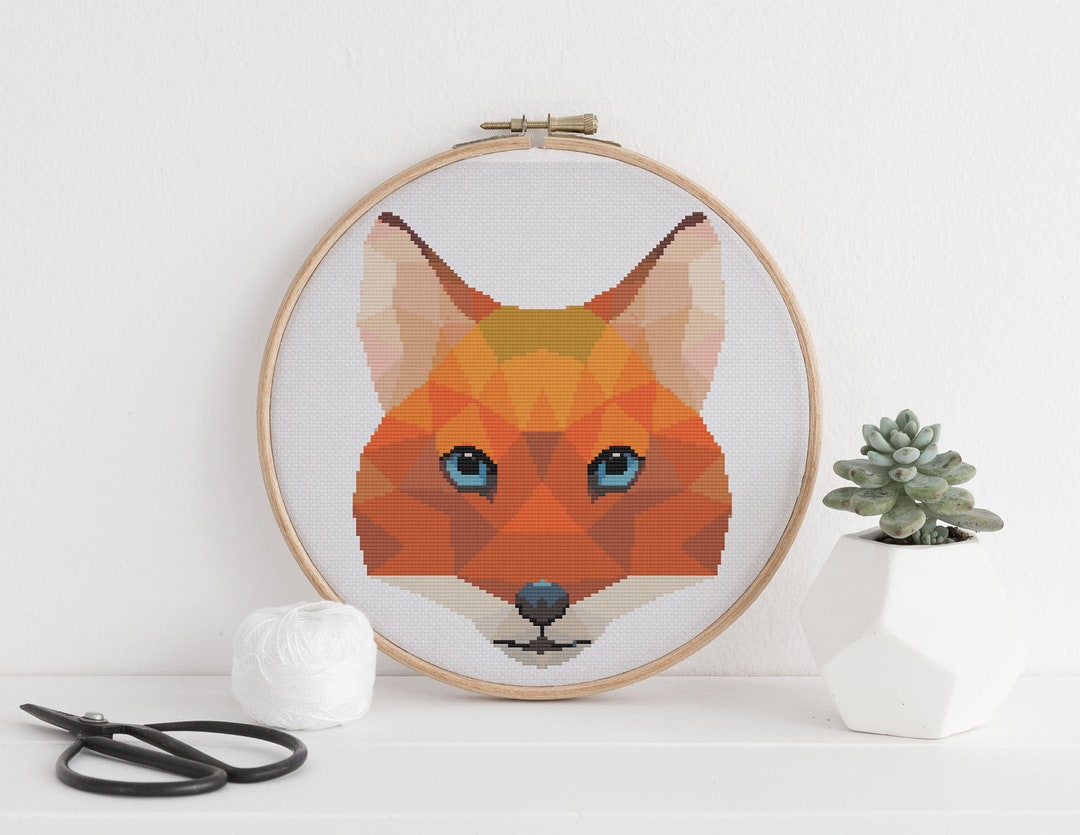 Polygonal Fox Geometric Cross Stitch Pattern PDF - Etsy