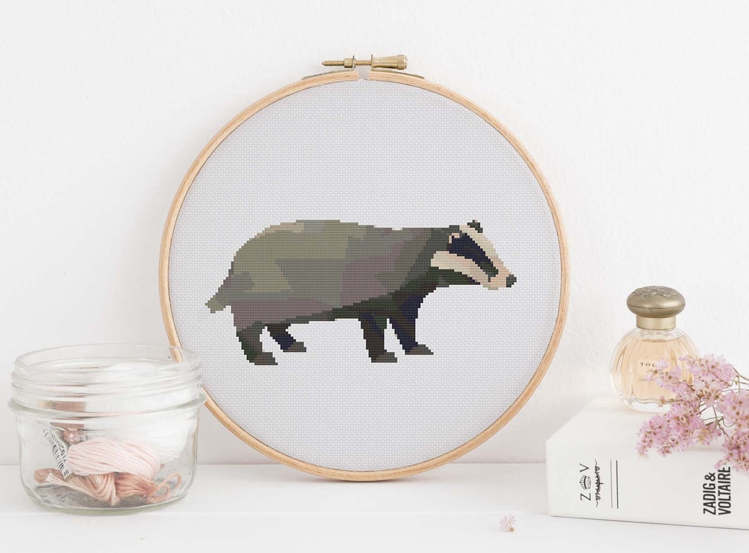 Badger Polygonal Geometric Cross Stitch Pattern PDF - Etsy
