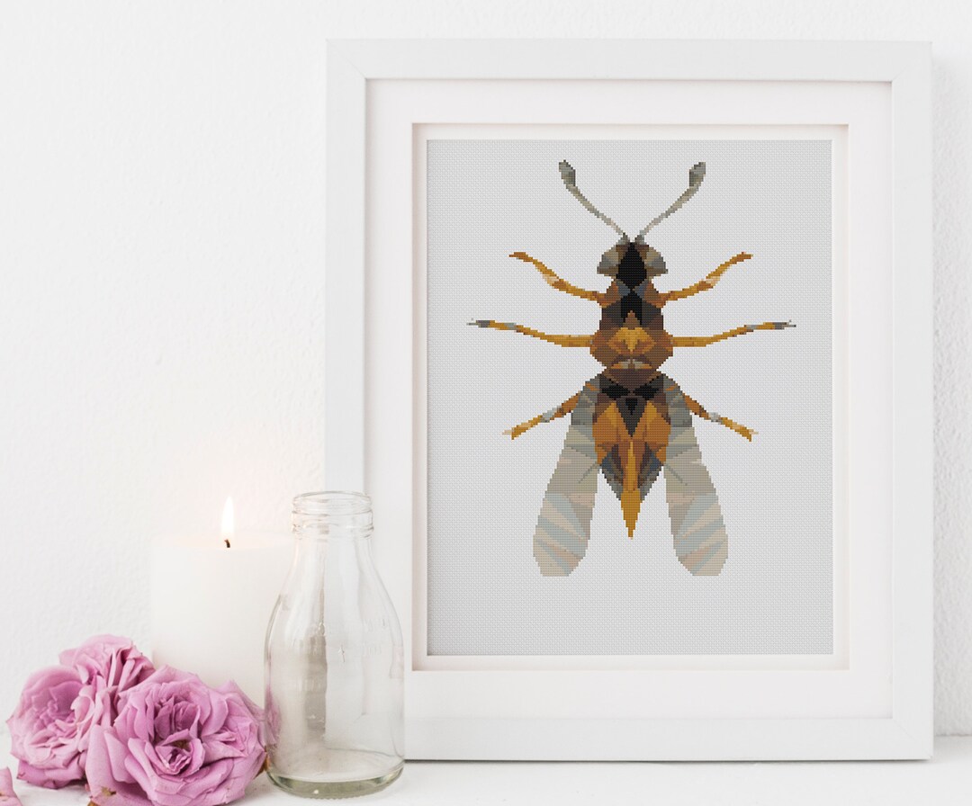 Bee Polygon geometrisch kruissteekpatroon PDF - Etsy Nederland