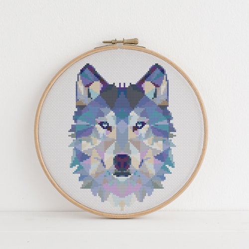 Wolf Silhouette Easy Cross Stitch Pattern PDF Wolf Cross - Etsy