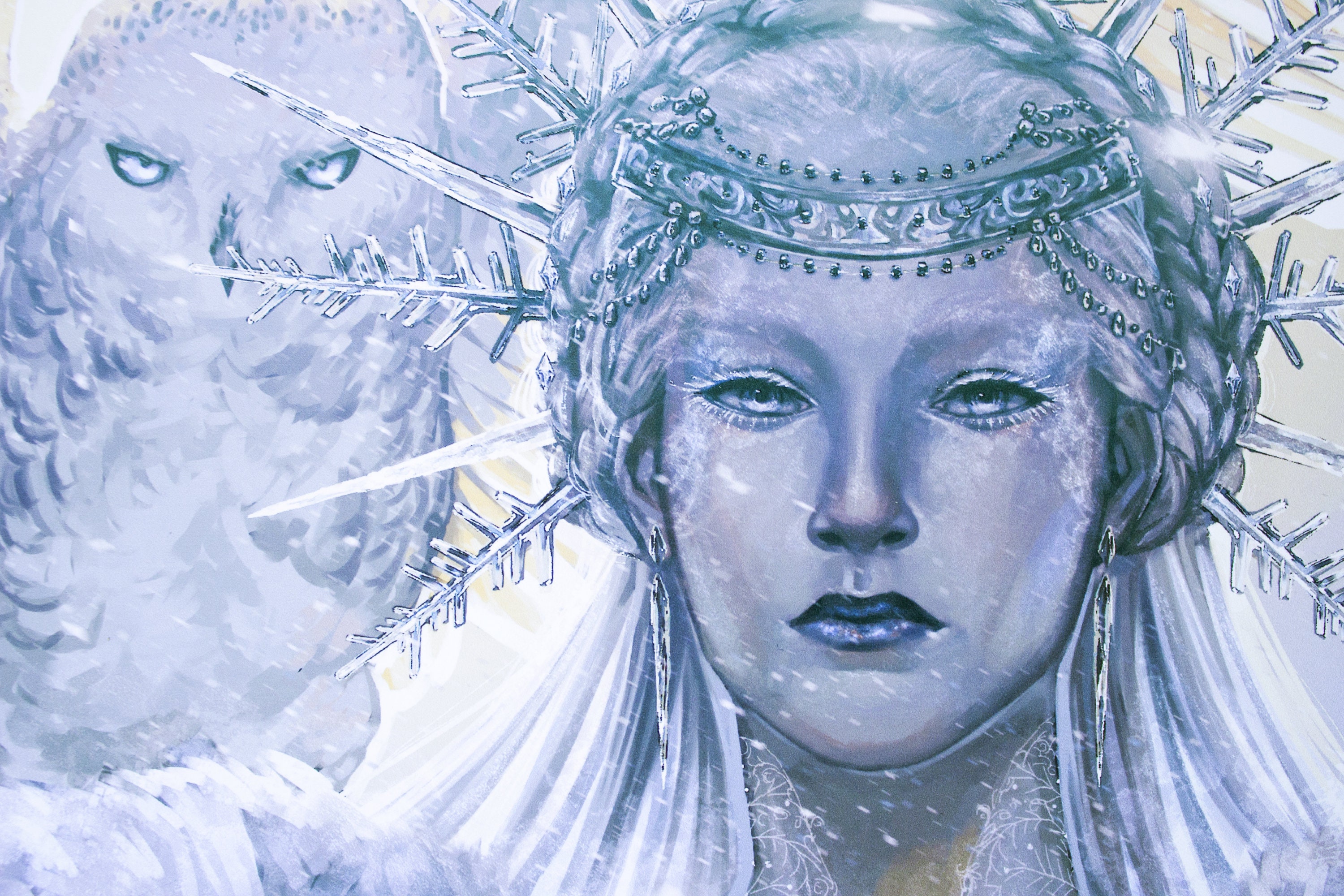The Snow Queen Art Print, Wall Decor, Drawing, Illustration, Fantasy ...