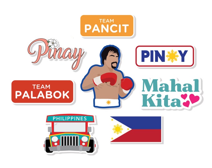 Pinoy Pride Sticker Pack - 8 Iconic Designs! Waterproof & Glossy Vinyl ...