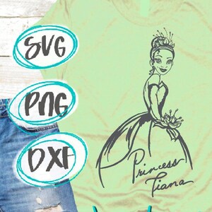 Tiana SVG Princess Sketch Valentines Cricut Cut File Disneysvg ...