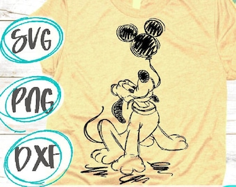 Classic Pluto Sketched Disneyworld Svg Shirts, Pluto at the Park SVG ...