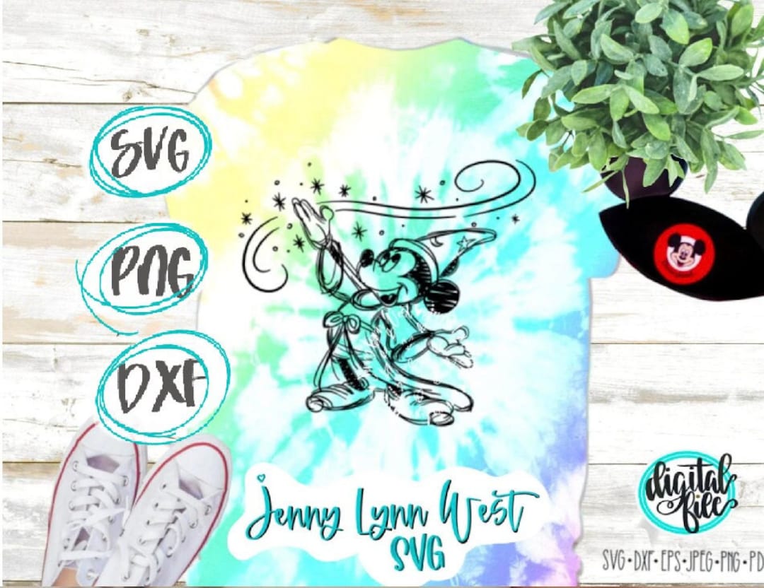 Mickey Sorcerer SVG Fantasia Mickey SVG Png Dxf Cut File Sublimation ...