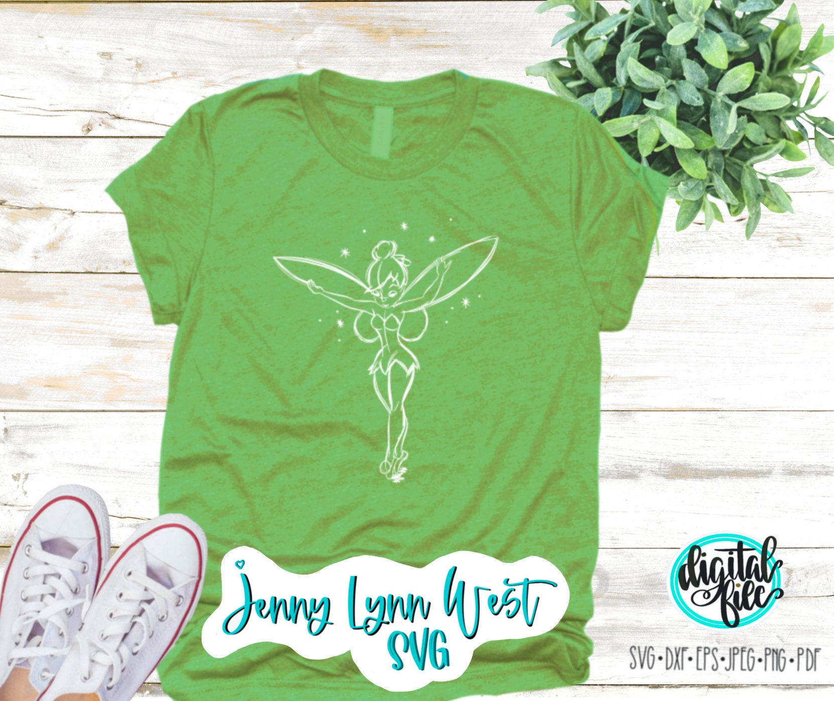 Tinker Bell Sketch SVG Tink Digital File Iron on Cricut SVG | Etsy ...