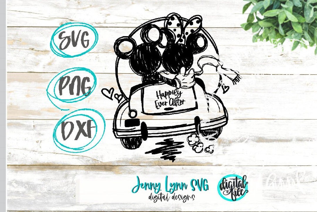Mickey and Minnie Runaway Railway Car SVG: Happily Ever After Cut File ...