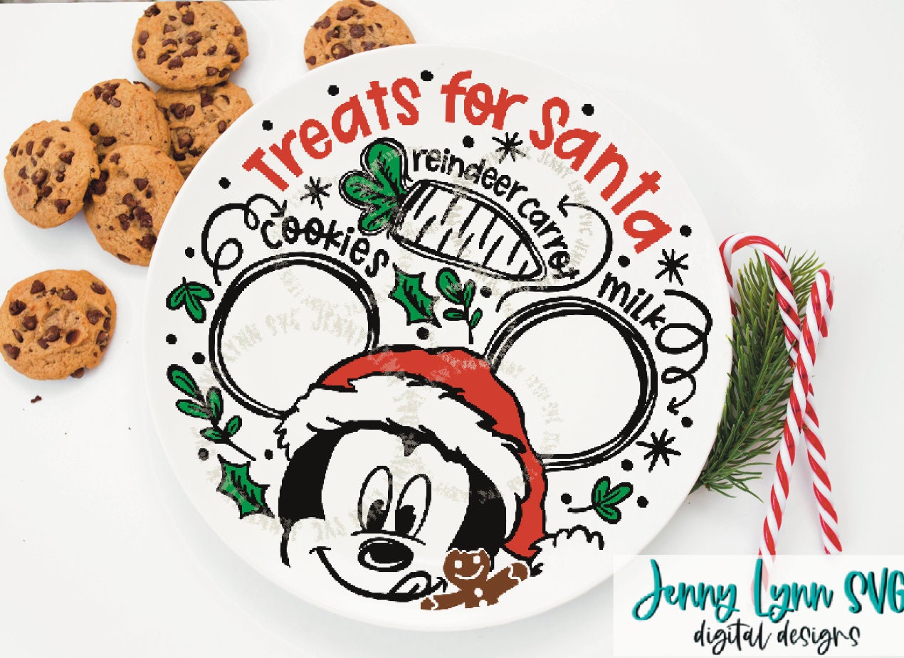 Treats for Santa SVG Plate Disneysvg Mickey Mouse Christmas SVG ...