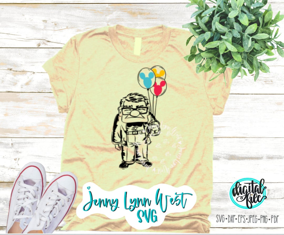 Carl SVG UP Carl at the Park Balloons up Design Cut File Iron on Shirt ...