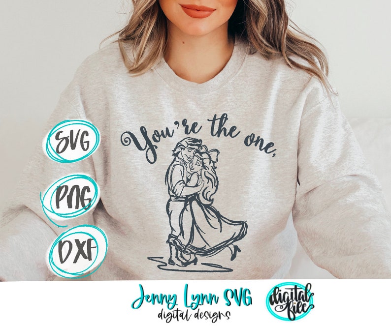 Little Mermaid SVG Ariel and Eric Youre the One Valentines - Etsy