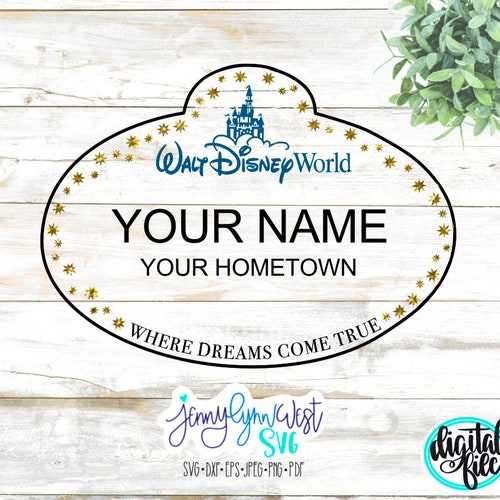 Disneyland Cast Member Name Tag SVG Disneyland Employee Tag - Etsy