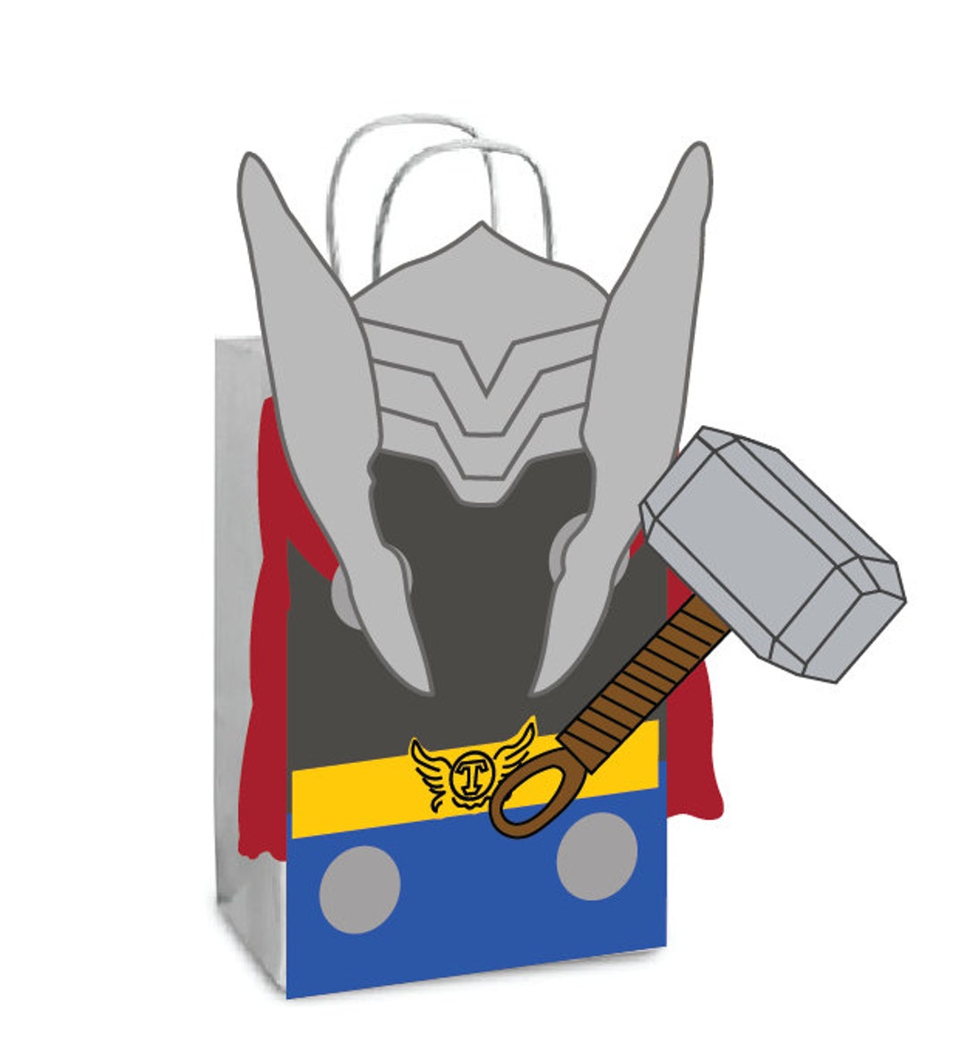 Thor Party Favor Bags Printable PNG Avengers Marvel Favor Bags Thor ...