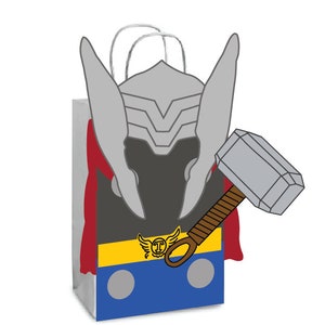 Thor Party Favor Bags Printable PNG Avengers Marvel Favor Bags Thor ...