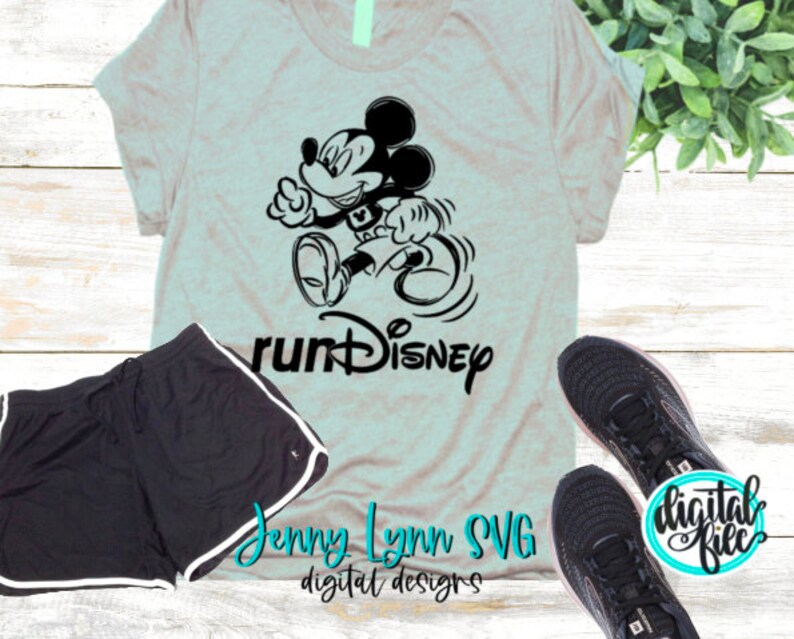 Mickey Mouse Rundisney Running Shirt SVG Rundisney Exercise SVG DXF ...