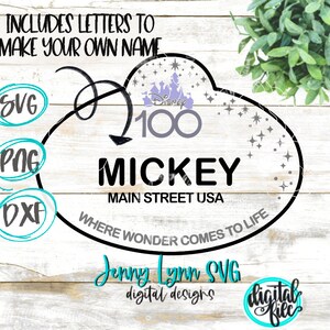 100 Years of Wonder Cast Tag SVG Disneyland Cast Member Name Tag SVG ...