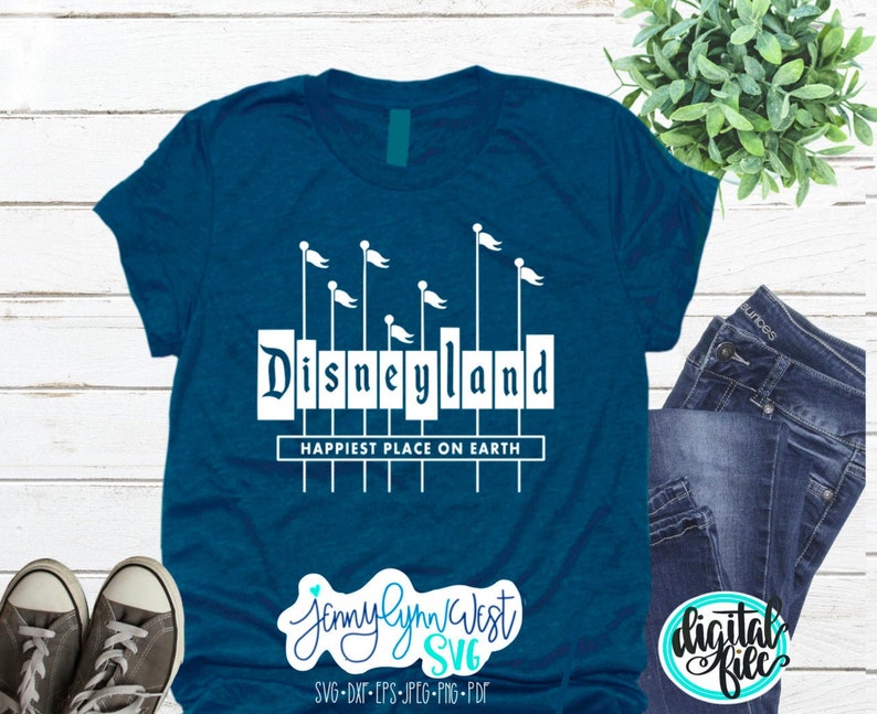 Disneyland Sign SVG Happiest Place on Earth Disneyland Sign Cut File ...