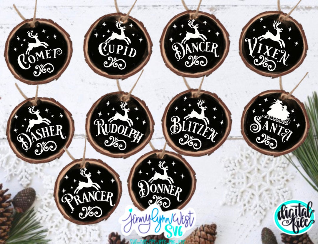 Reindeer SVG Bundle Merry Christmas Ornaments Santas Reindeer Christmas ...