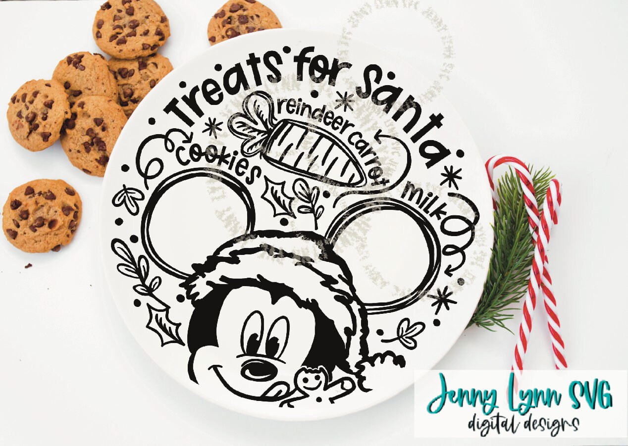 Treats for Santa SVG Plate Disneysvg Mickey Mouse Christmas - Etsy