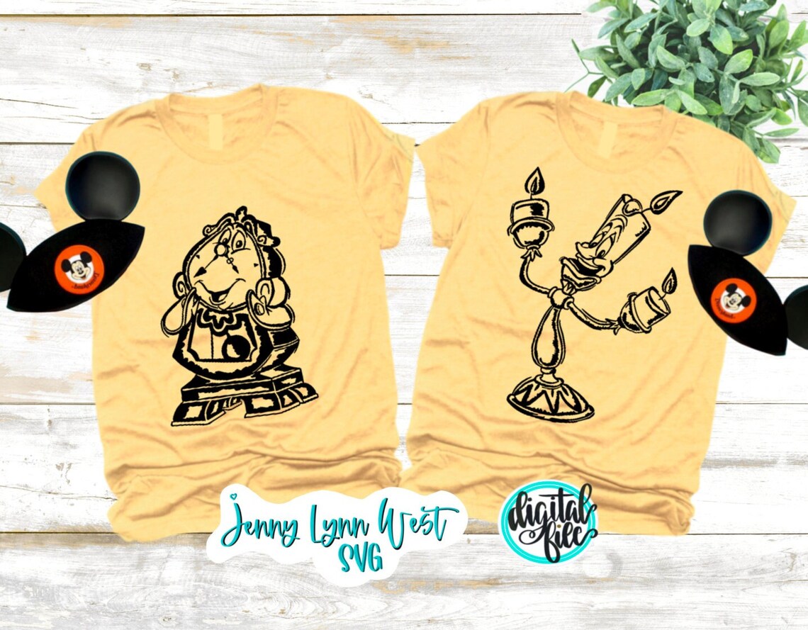 Lumiere SVG Cogsworth SVG Beauty and Beast Sketch Disneysvg - Etsy