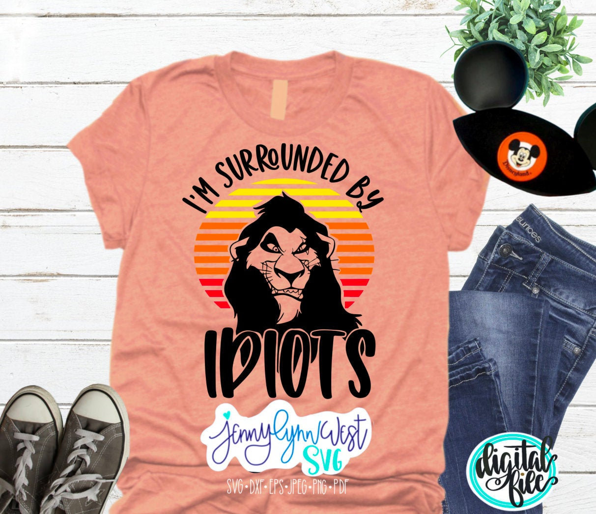Scar SVG Lion King SVG I’m Surrounded by Idiots Digital File Silhouette ...