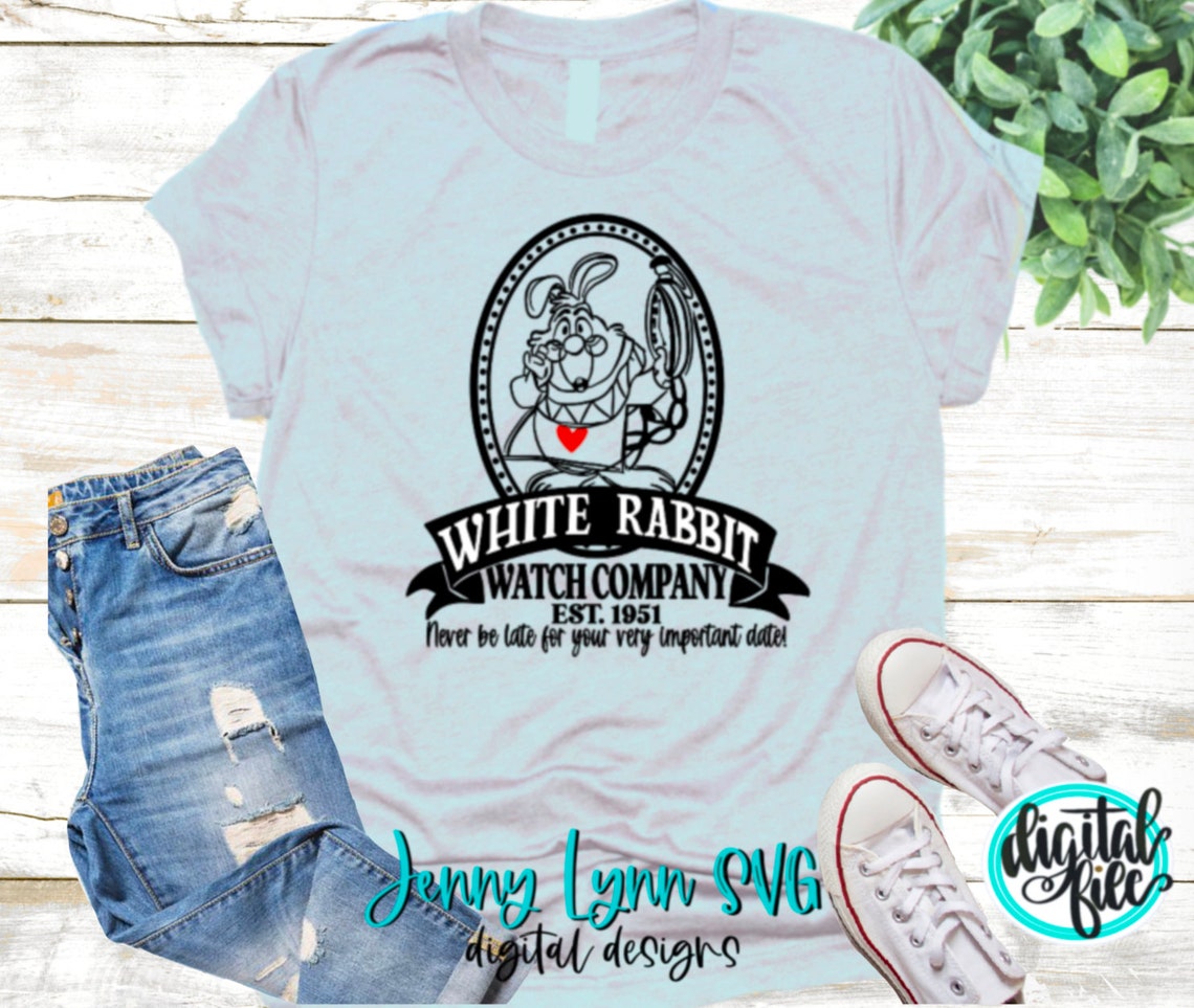 Alice in Wonderland SVG White Rabbit Watch Co Digital File Cut File ...