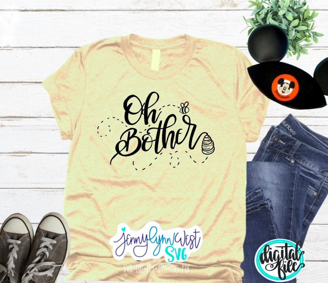 Winnie the Pooh SVG Oh Bother Shirt Hand Lettered Clipart Silhouette ...