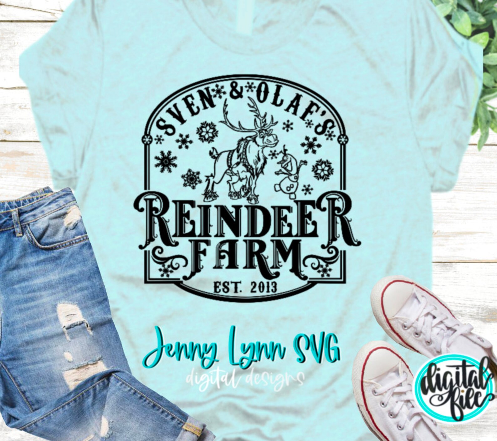 Sven and Olaf’s Reindeer Farm Christmas Sign SVG Frozen Cricut Cut File ...