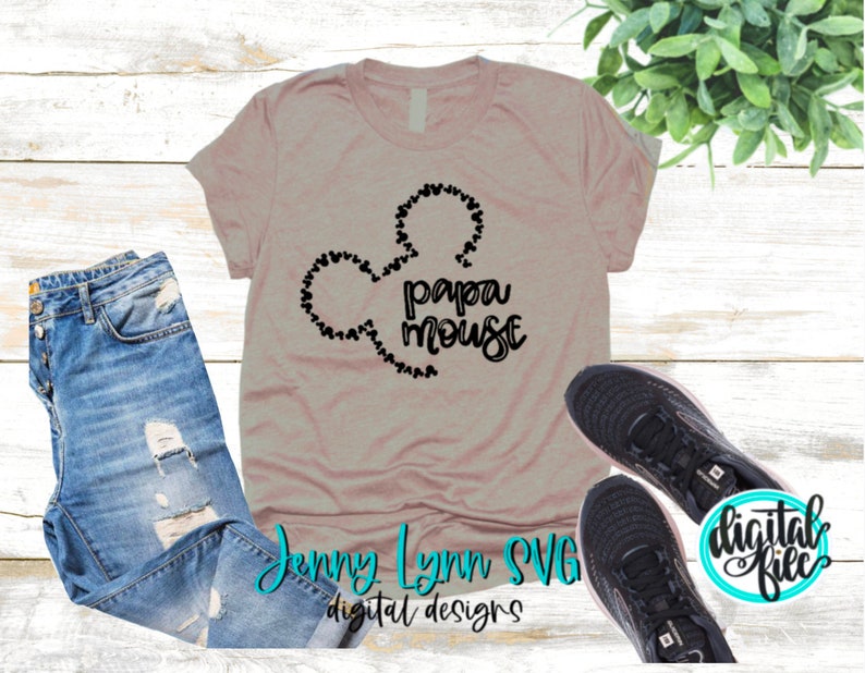 Papa Mouse SVG Papa Mouse Mickey Head Digital File SVG Hand Lettered ...