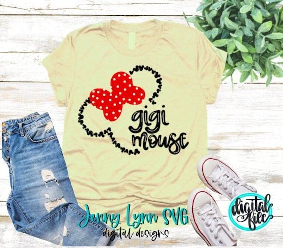 Gigi Mouse SVG Grandma Mouse Mickey Head Digital File SVG Hand | Etsy