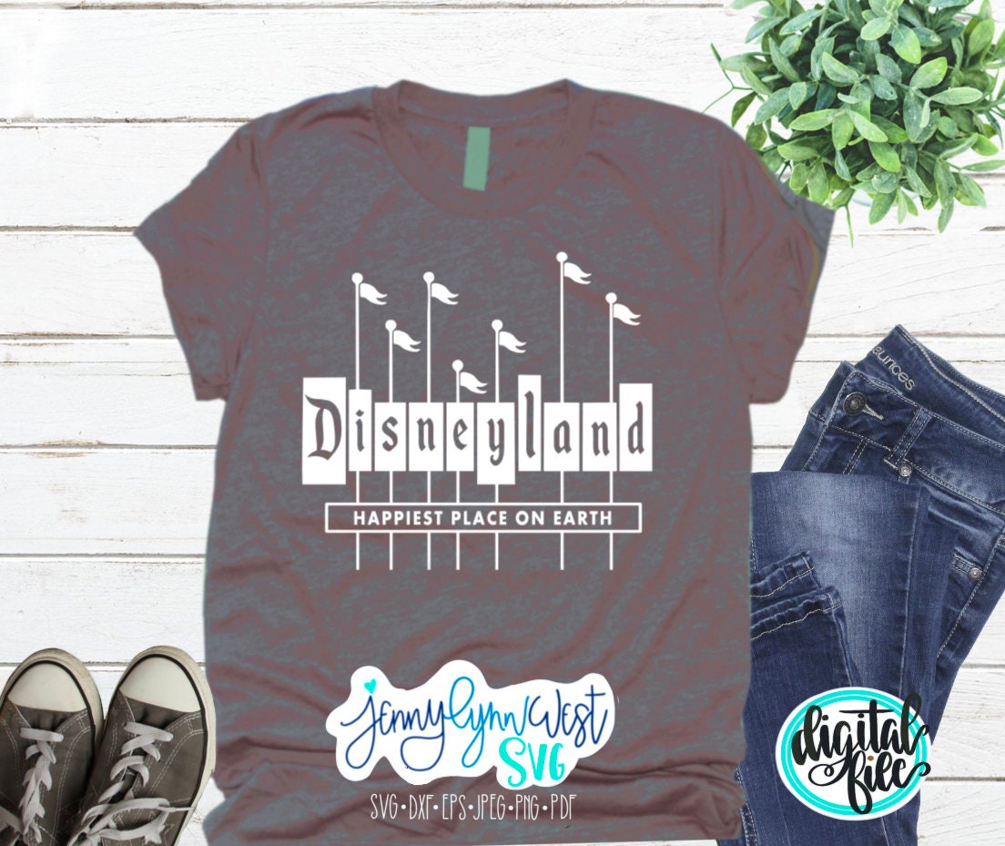 Disneyland Sign SVG Happiest Place on Earth Disneyland Sign Cut File ...