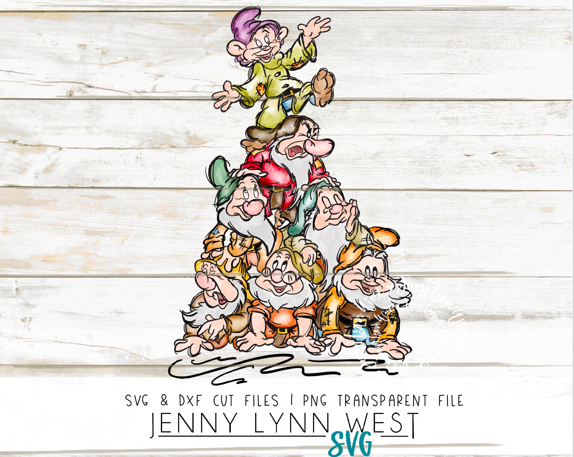 Seven Dwarfs PNG Transparent PNG Sublimation Hand Illustrated Clipart ...