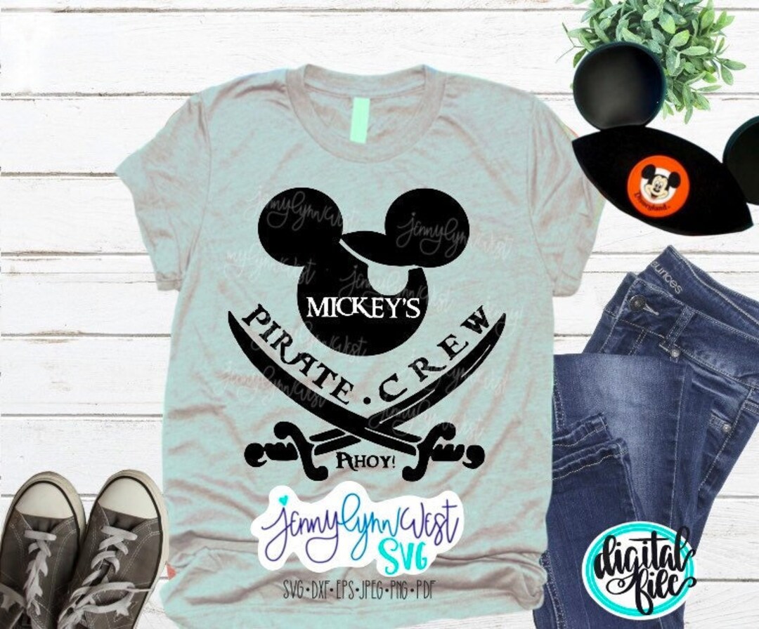 Mickey Mouse Pirate Swords SVG Pirate Crew Shirt SVG Iron on Cutting ...