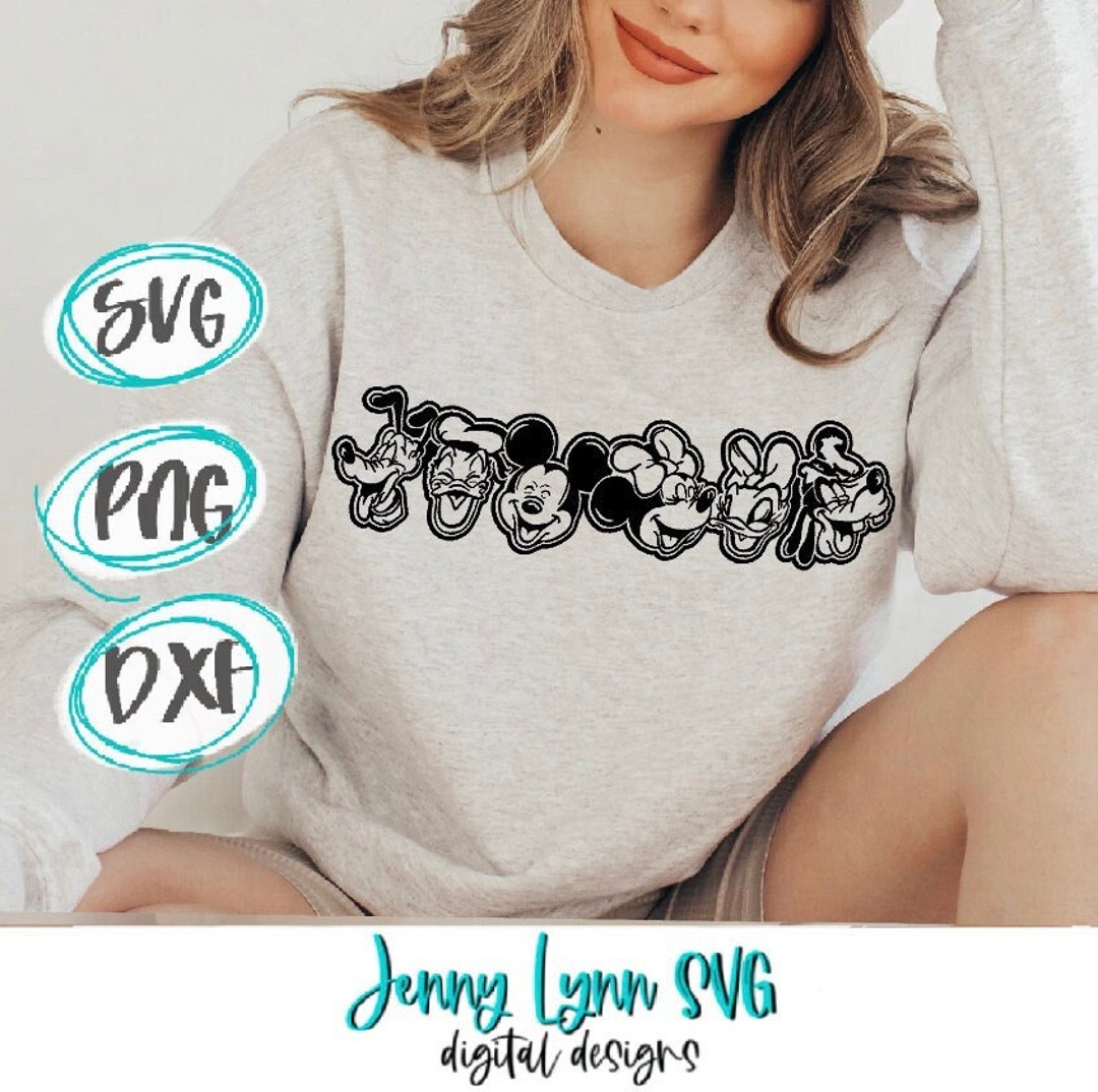 Mickey and Friends Mouse Gang Heads SVG Disneyworld PNG Dxf Mickey ...