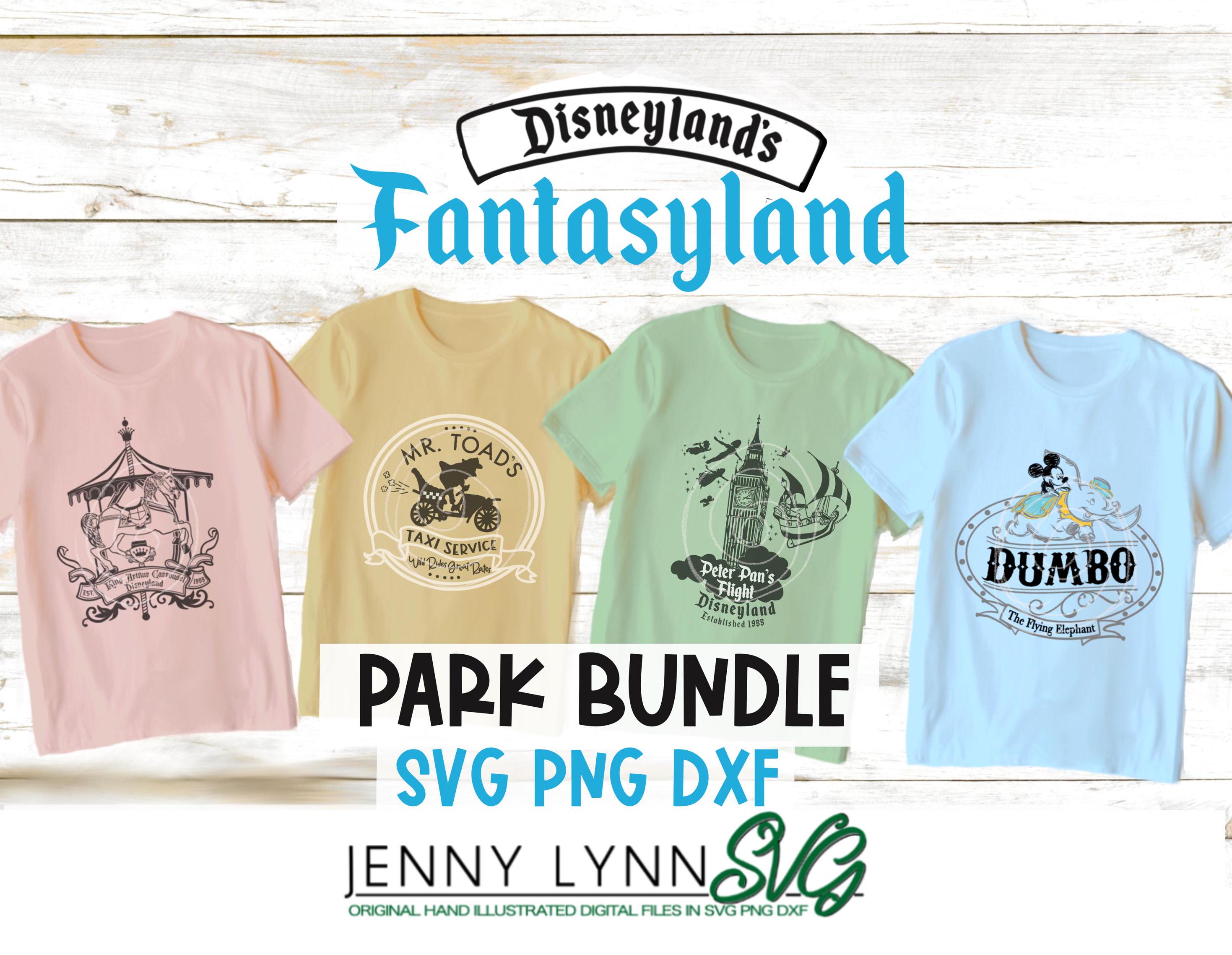 Disneylands Fantasyland Park Rides SVG BUNDLE Dumbo, Mr. Toads Wild ...