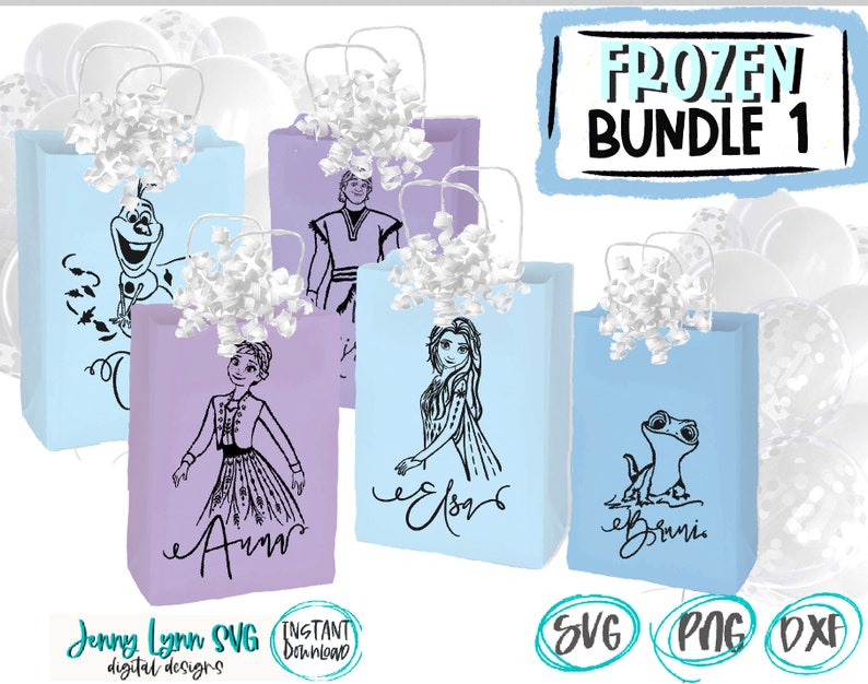 Frozen Family SVG Bundle: Elsa, Anna, Olaf, Kristoff, Bruni (digital ...