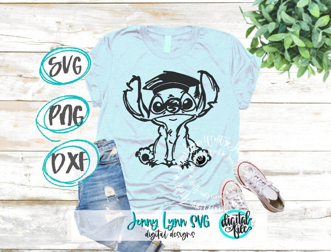 Graduation Stitch SVG Disneysvg Stitch Graduate Cap Layered Stitch SVG ...