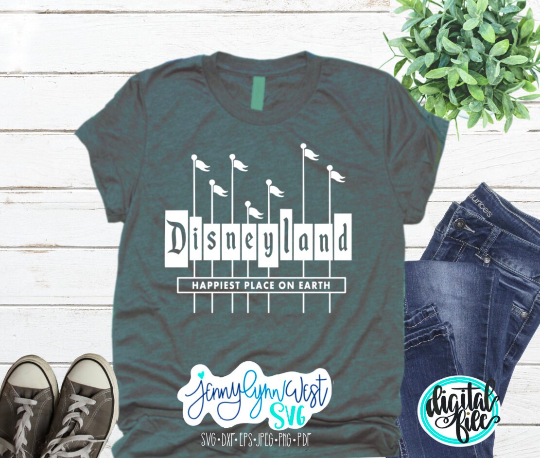 Disneyland Sign SVG Happiest Place on Earth Disneyland Sign Cut File ...