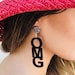 Laser Cut OMG Black Acrylic Earrings, Glitter Earrings, Statement ...