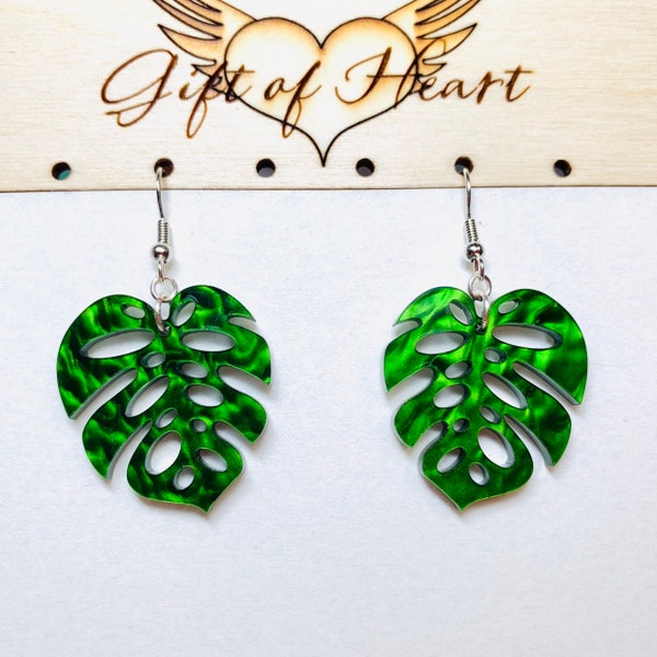 Hawaiian Monstera Earrings - Etsy