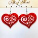 Red Scrolly Heart Acrylic Earrings Valentines Day Love - Etsy